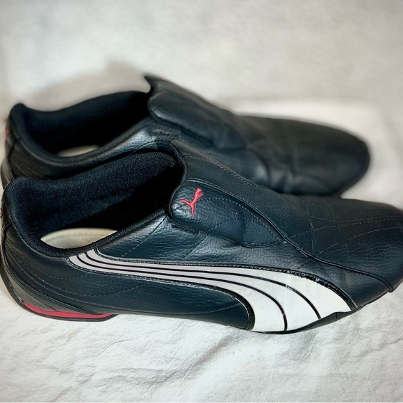 Puma | Shoes | Puma Redon Slipon Black With Red Accents Barely Worn ...